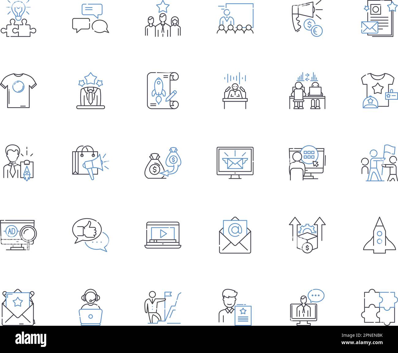 Marketing line icons collection. Advertising, Branding, Campaigns ...