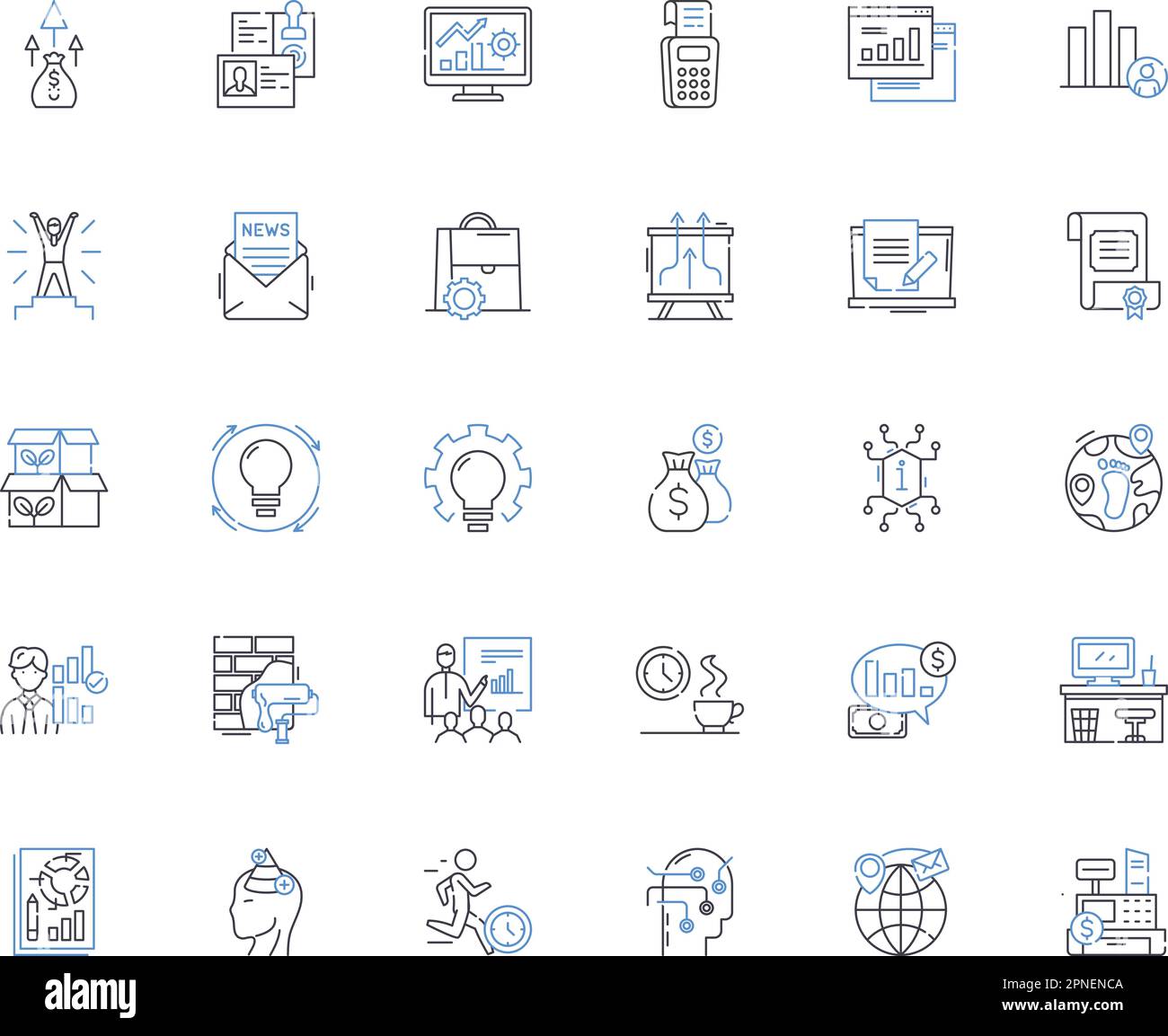 Scrutiny review line icons collection. Analysis, Assessment ...