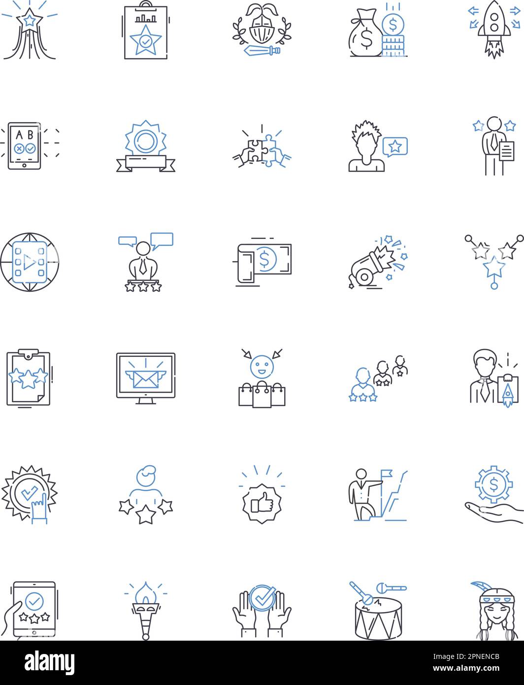 Prosperity line icons collection. abundance, wealth, success, affluence ...