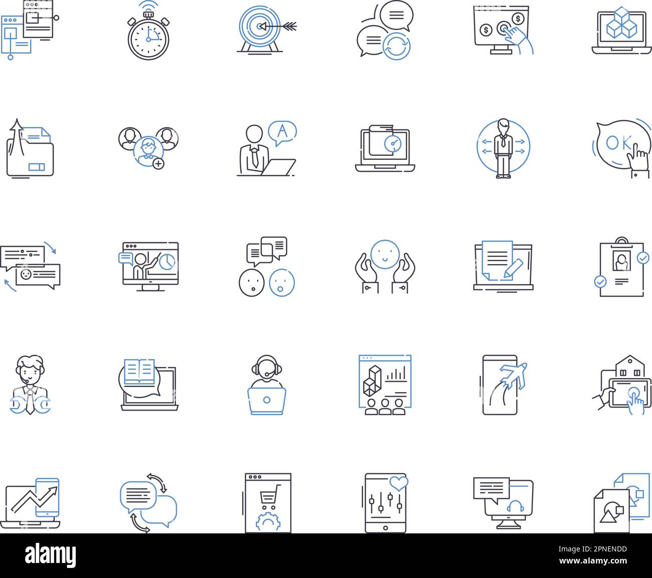 Electronic media line icons collection. Television, Radio, Internet, Podcast, Streaming ...