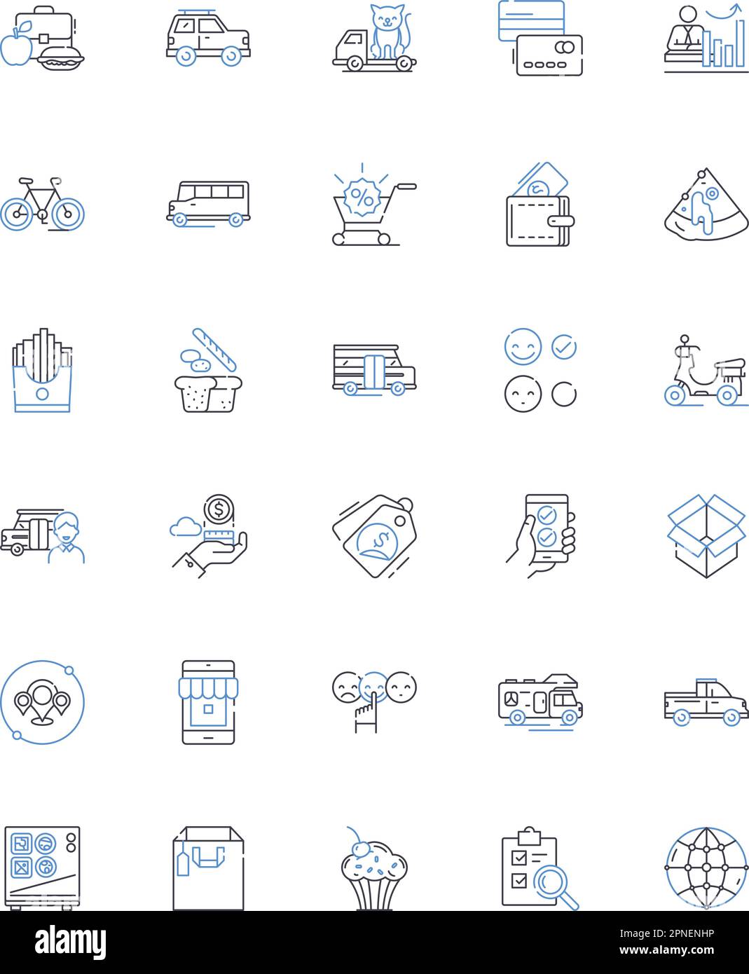 Logistics management line icons collection. Transportation, Warehousing ...