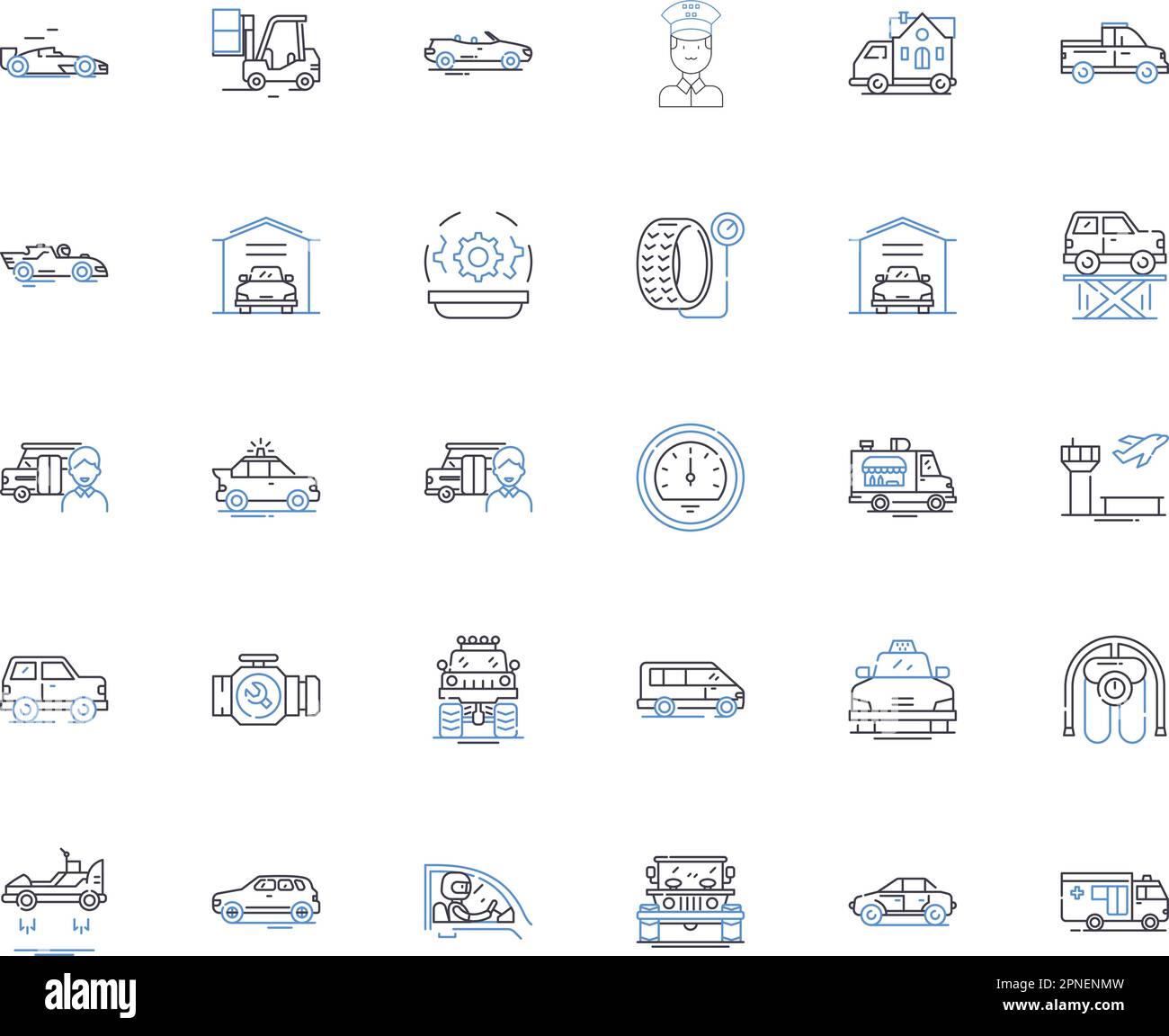 Truck line icons collection. Transport, Hauling, Cargo, Freight ...