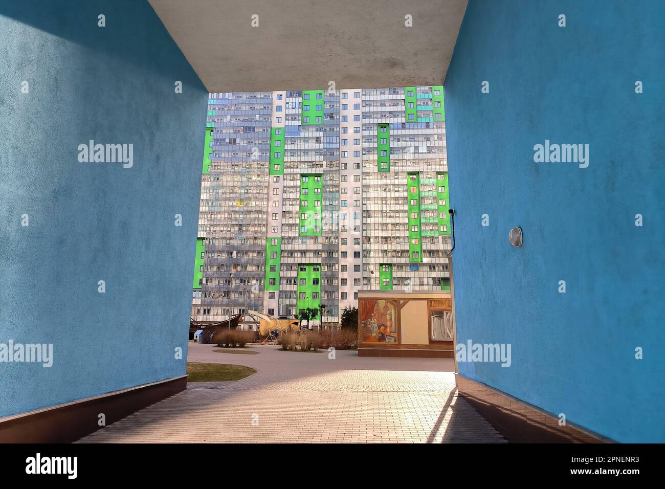 Russian Federation. Saint-Petersburg. Spring, April. New buildings and ...