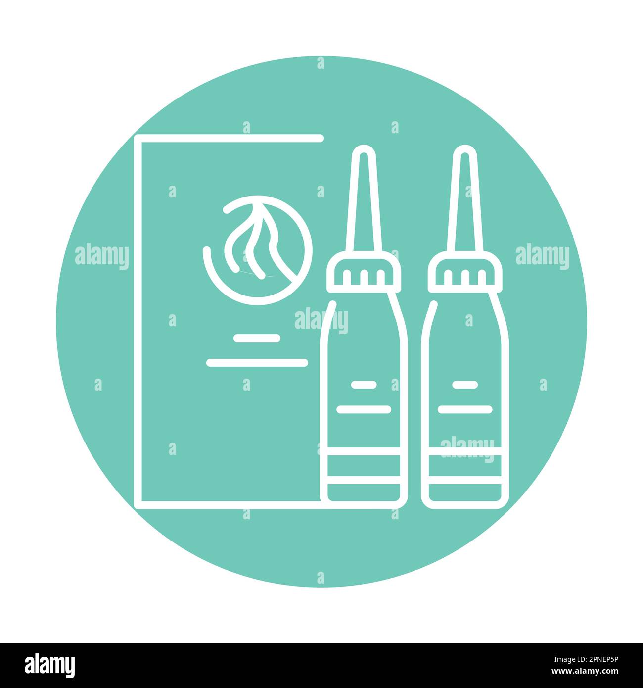 Perm products and hair straightener color line icon. Cosmetic product ...