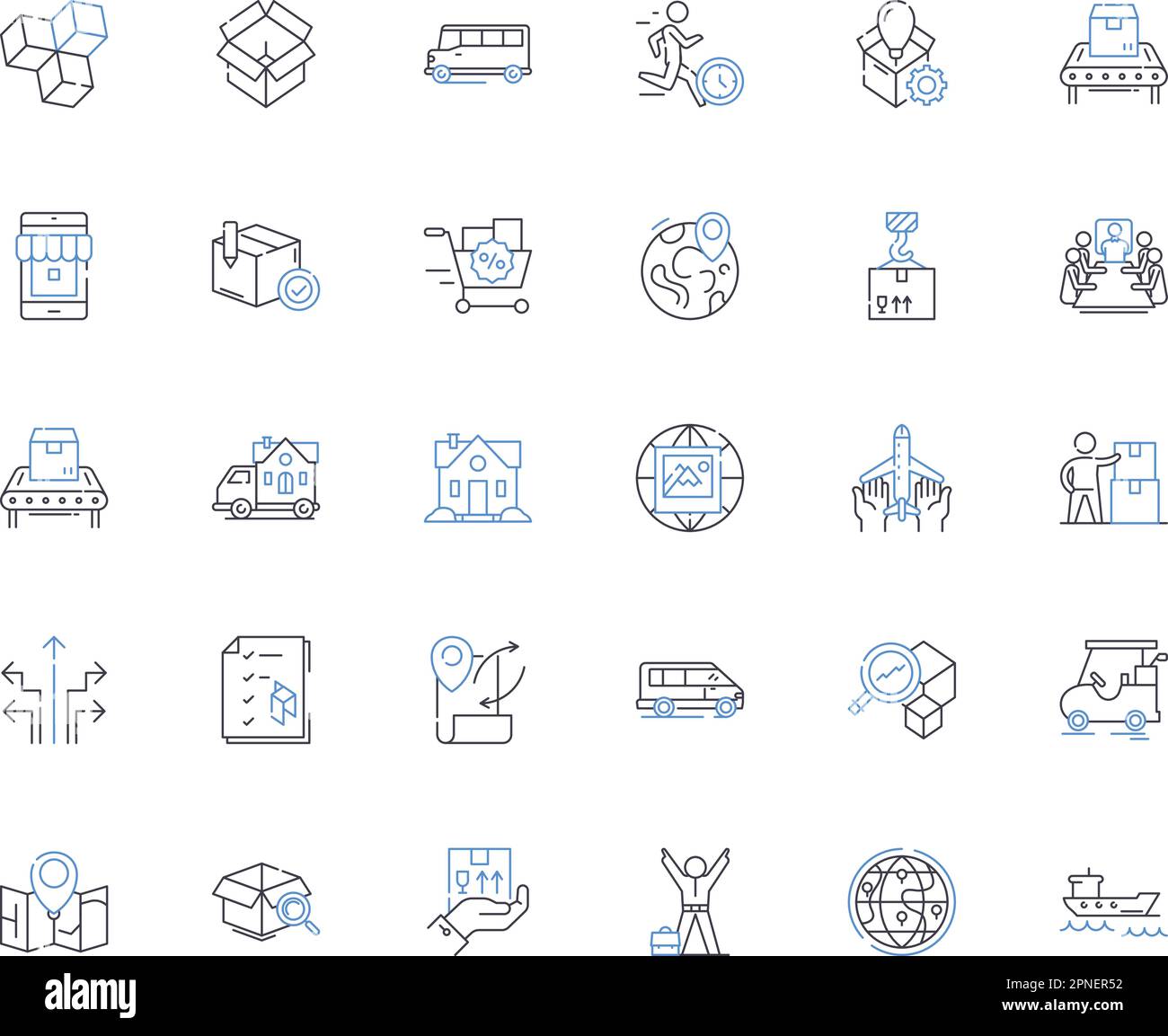 Inventory control line icons collection. Stock, Supply, Management ...