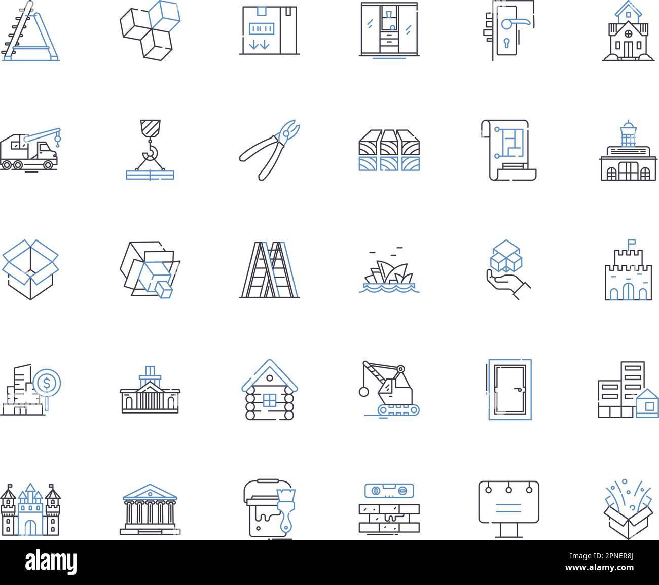 Assembly Line Icons Collection Collaboration Construction