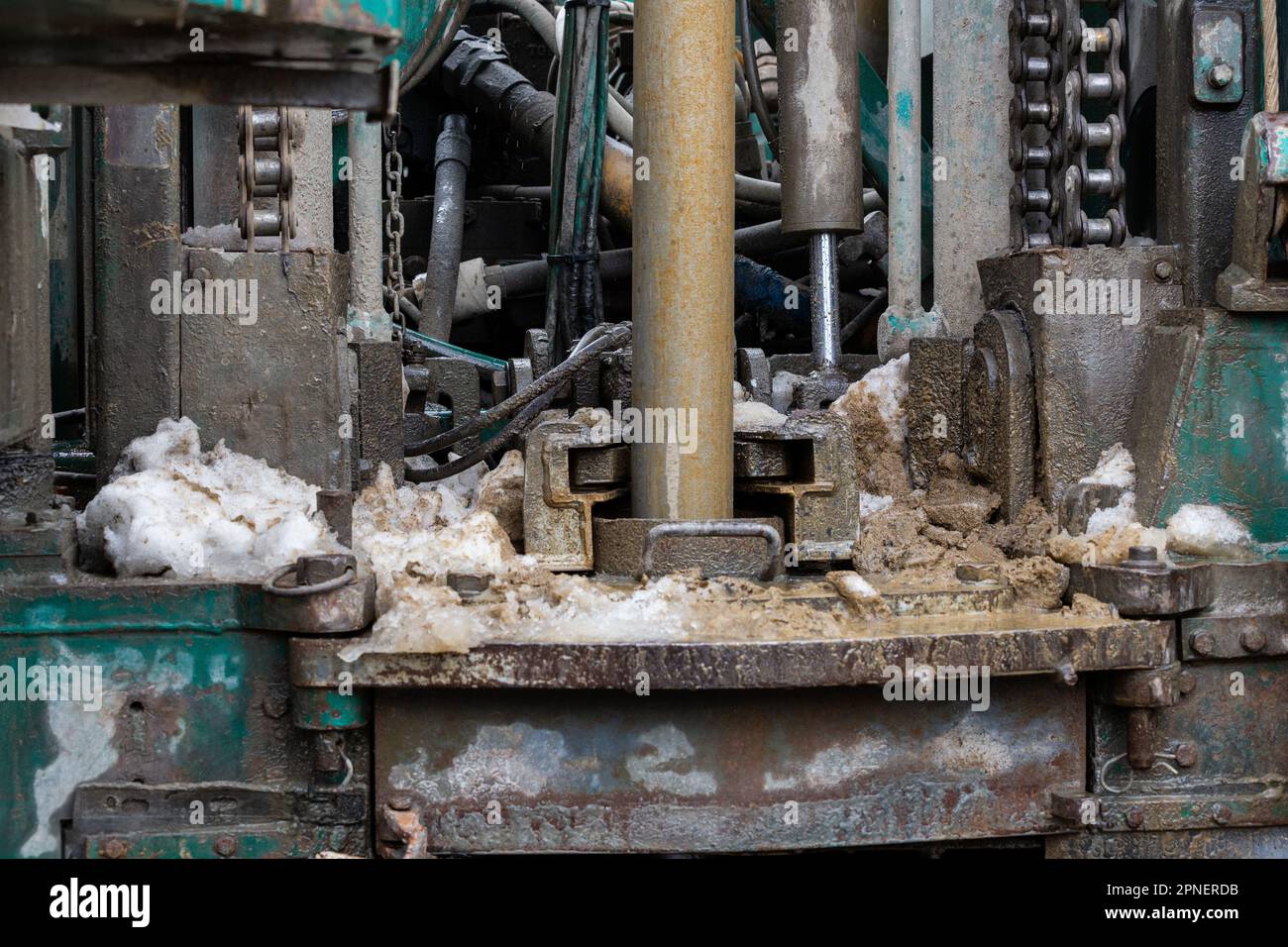 March 15, 2023. Beverly, MA. Installation of a test well to determine ...