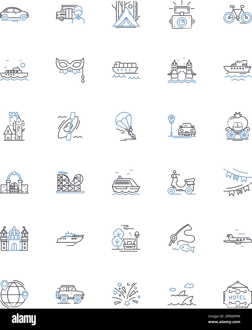Voyage line icons collection. Adventure, Exploration, Discovery ...