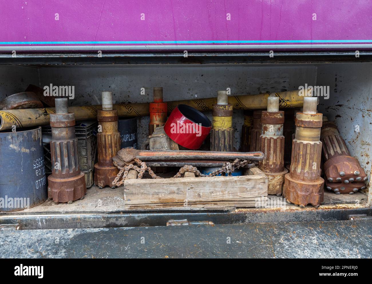 March 15, 2023. Beverly, MA. Installation of a test well to determine ...