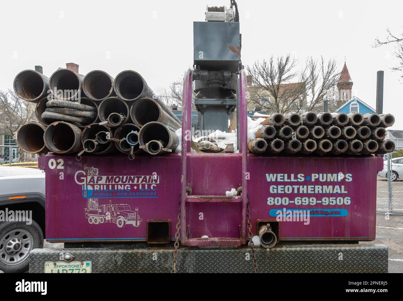 March 15, 2023. Beverly, MA. Installation of a test well to determine ...