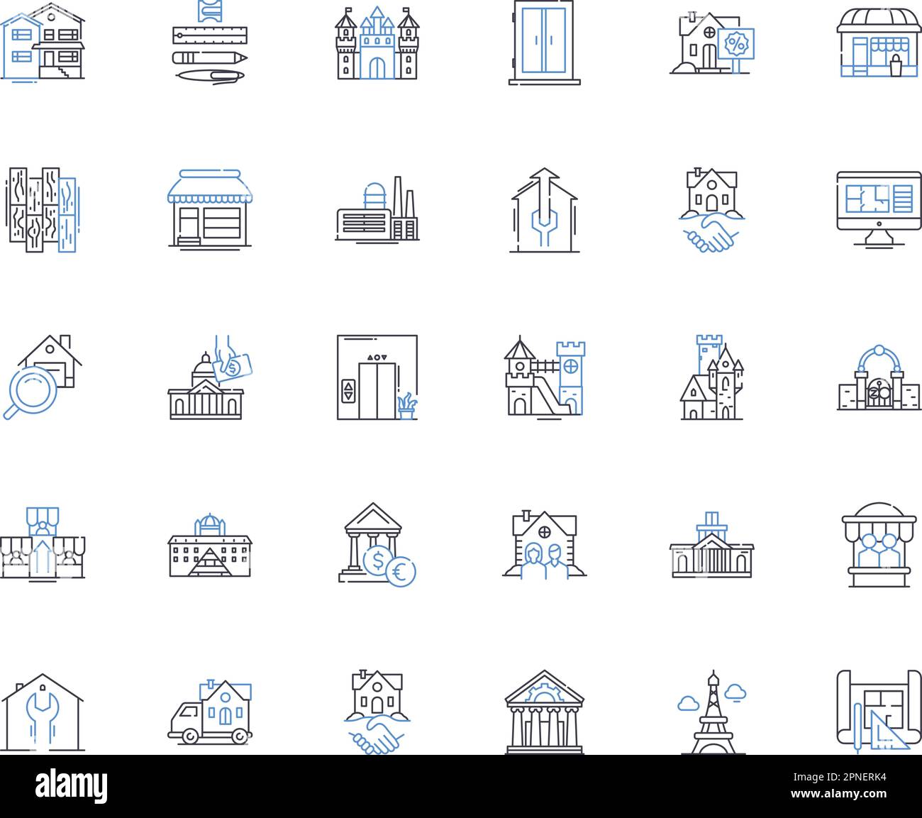 Skyscrapers line icons collection. Tall, Architectural, Modern, Urban, Iconic, Majestic ...