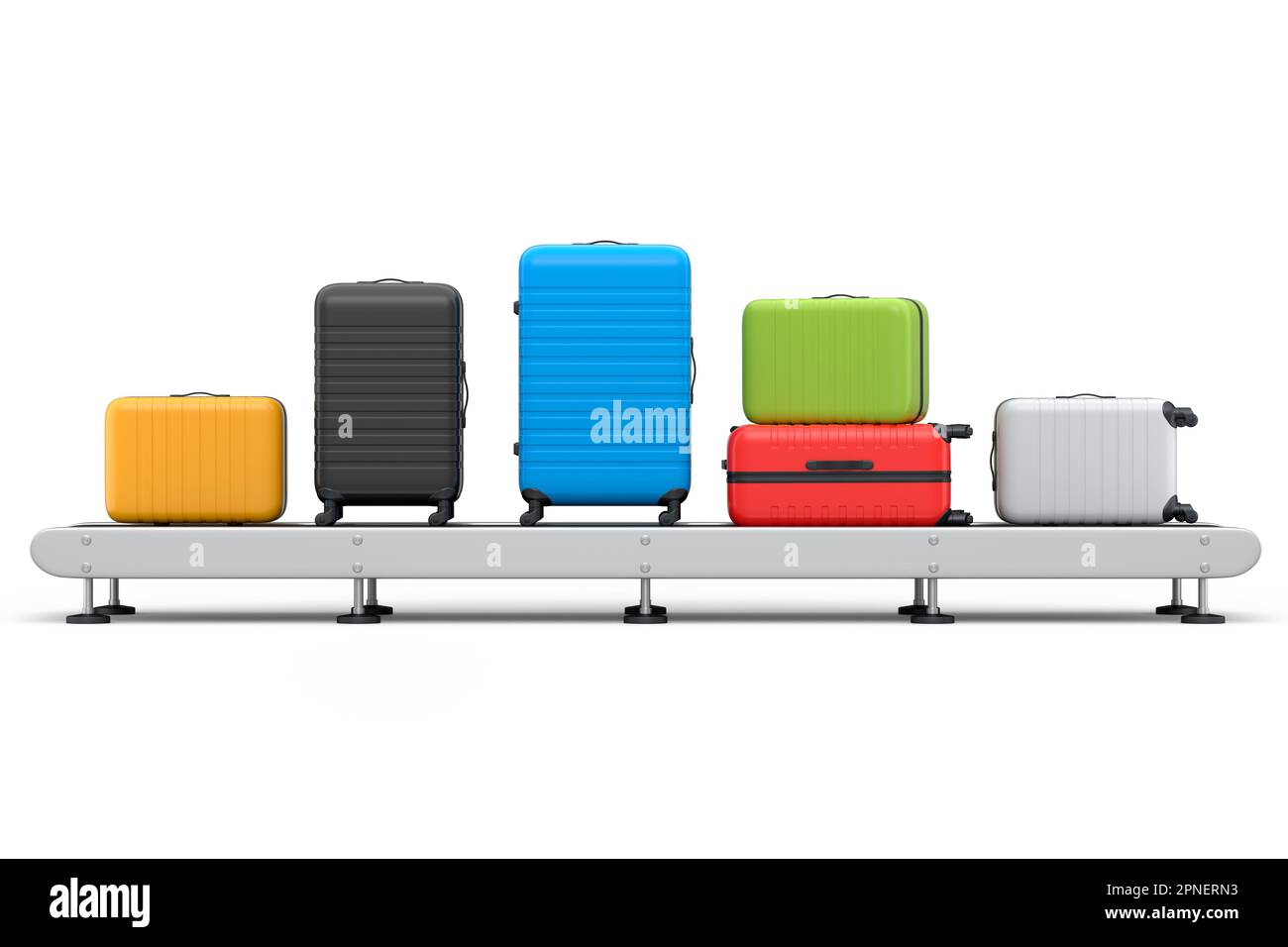 Airport luggage conveyor belt, manufacture line or baggage claim area ...