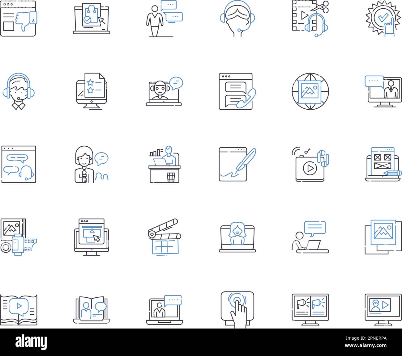 Print media line icons collection. Typography, Magazine, Newspaper ... Print media line icons collection. Typography, Magazine, Newspaper ...