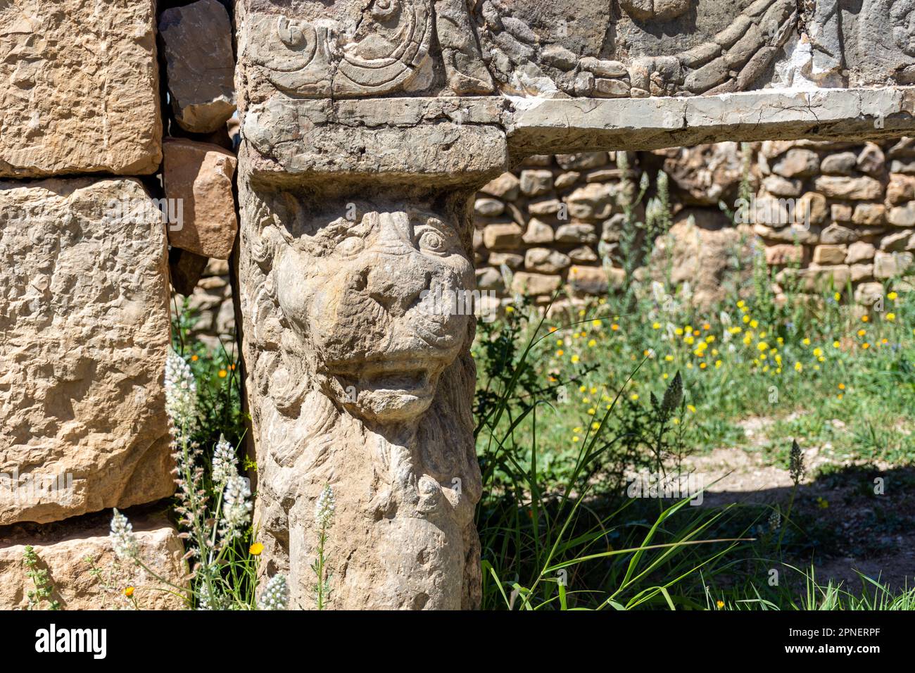 View of Roman ruin in the ancient city of Cuicul-Djemila. UNESCO world ...