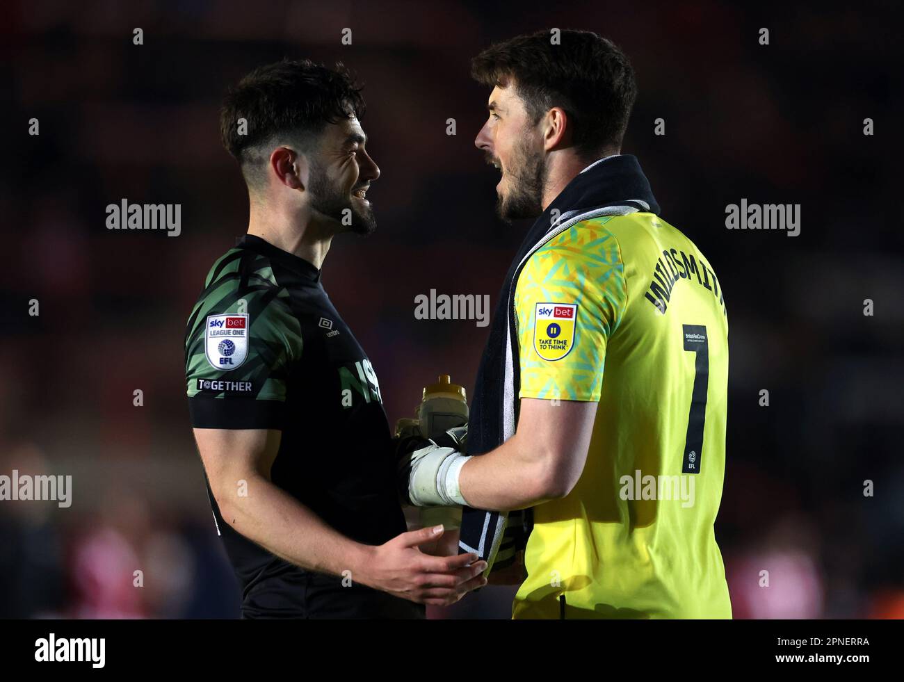 Derby County's Eiran Cashin and goalkeeper Joe Wildsmith celebrate ...