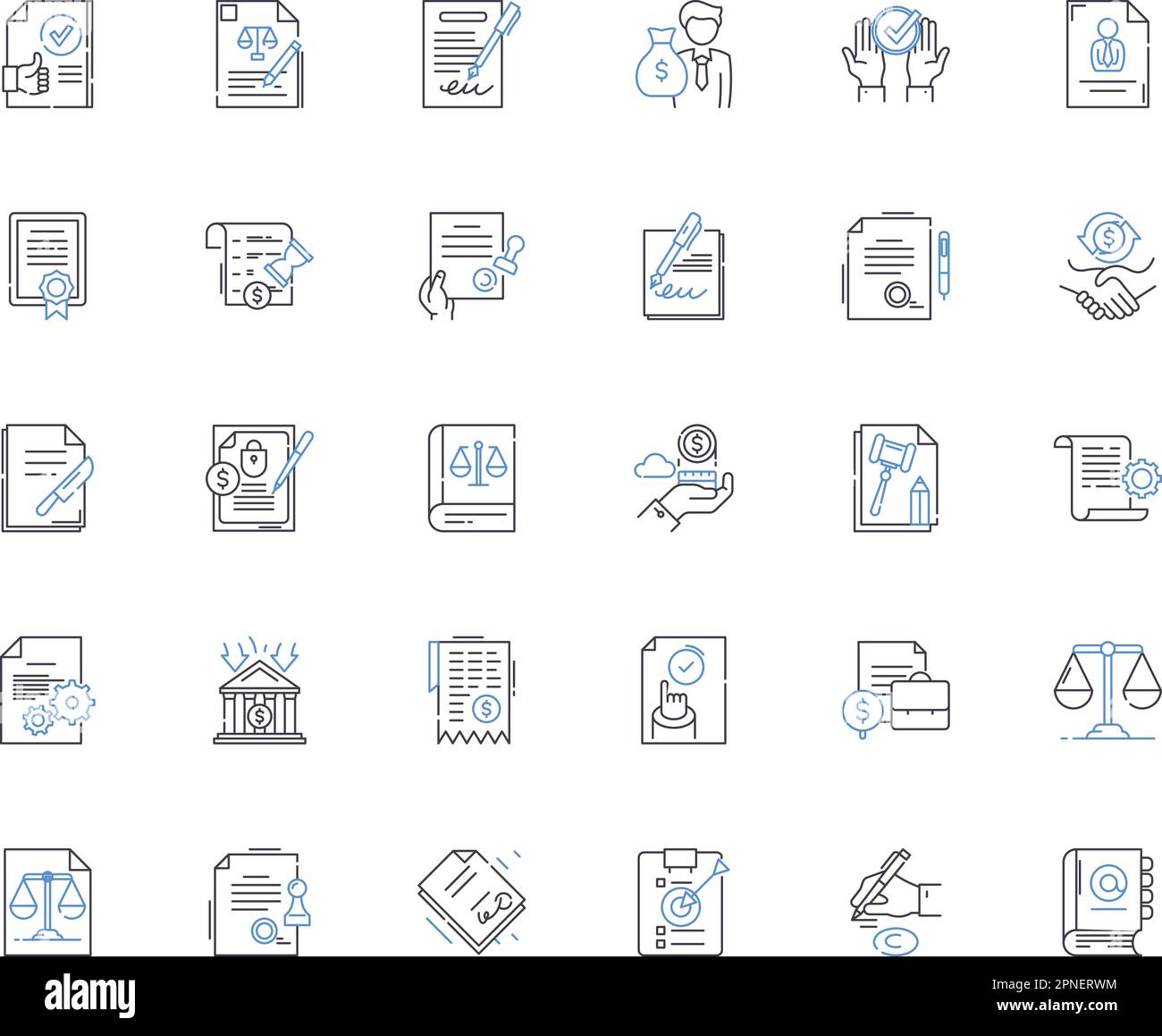 Authorized line icons collection. Valid, Certified, Accredited ...