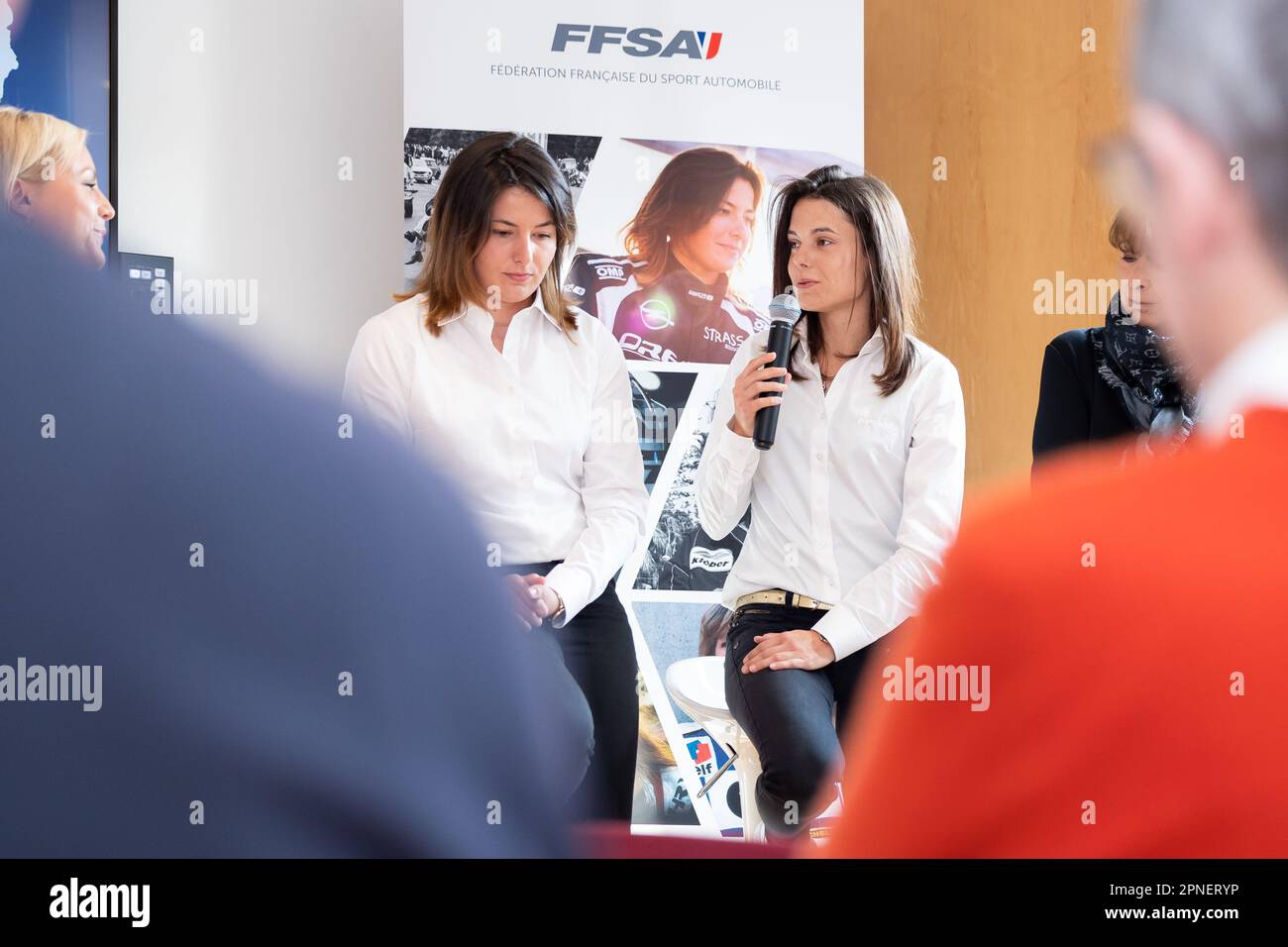 Paris, France. 18th Apr, 2023. Cindy Gudet and Sarah Rumeau, portrait ...