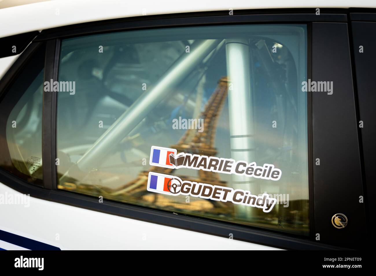 Paris, France. 18th Apr, 2023. Cindy Gudet, Cécile Marie, Opel Corsa e ...