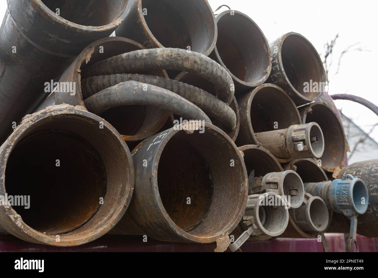 March 15, 2023. Beverly, MA. Installation of a test well to determine ...