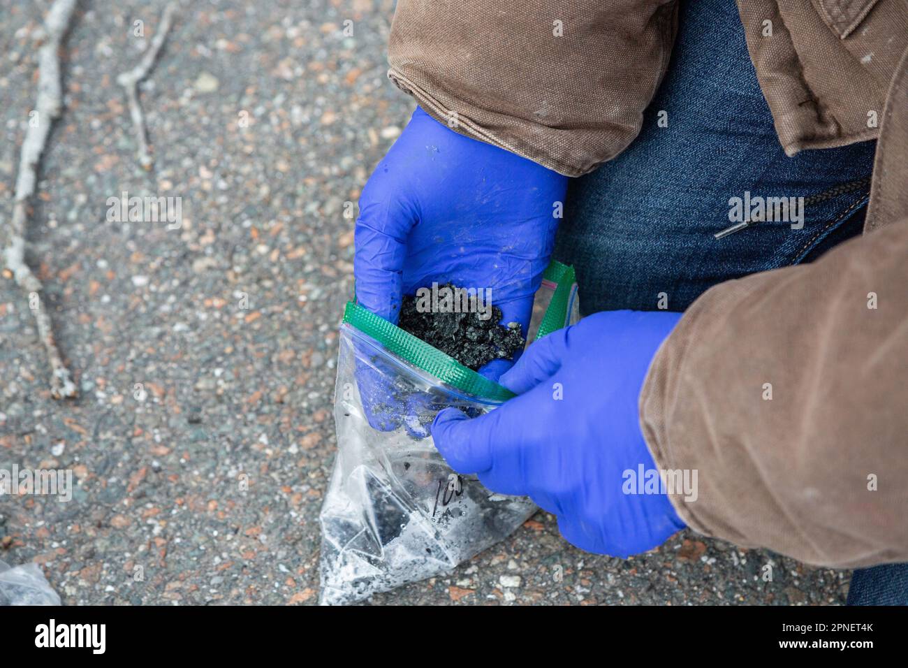 March 15, 2023. Beverly, MA. Installation of a test well to determine ...