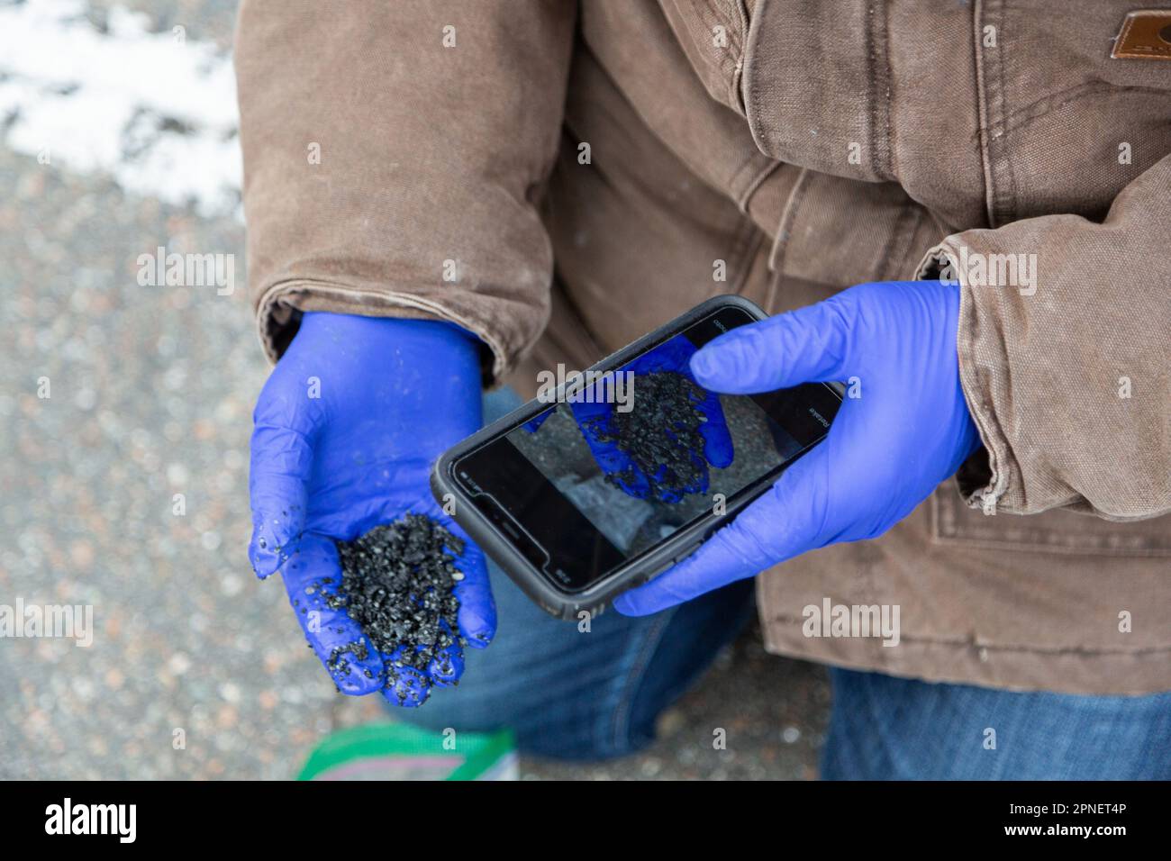 March 15, 2023. Beverly, MA. Installation of a test well to determine ...