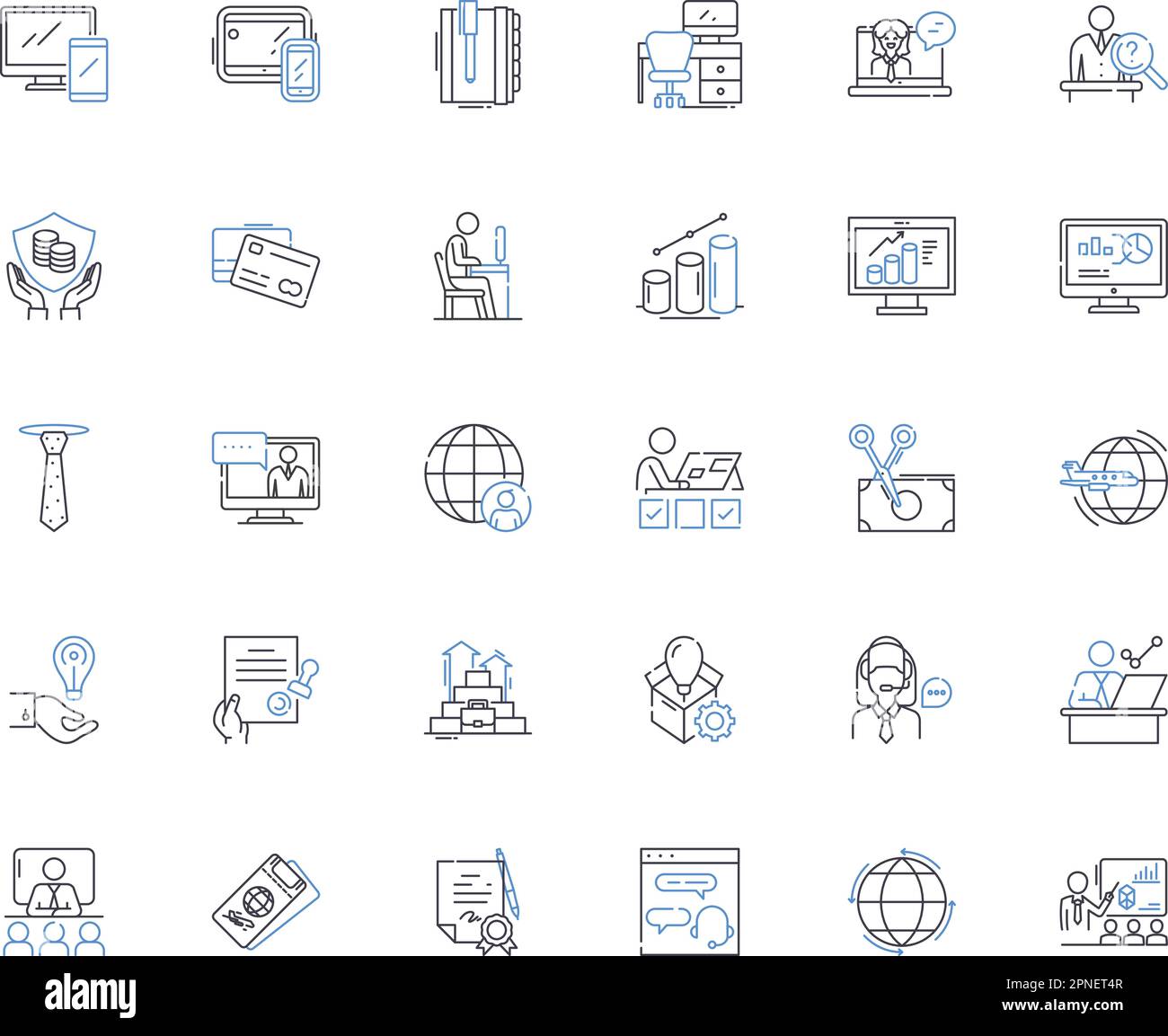 Commercial establishment line icons collection. Business, Store ...