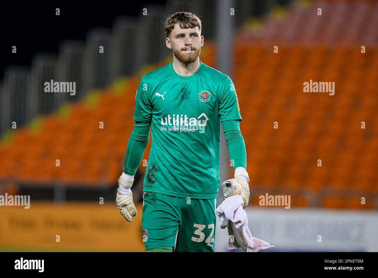Blackpool, UK. 18th Apr, 2023. Daniel Grimshaw #32 of Blackpool after ...