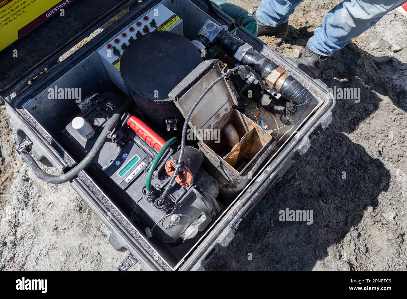 March 27, 2023. Beverly, MA. Thermal conductivity testing. Grouting of ...