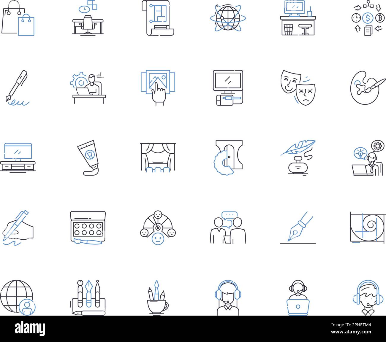 Self-directed venture line icons collection. Autonomy, Initiative ...