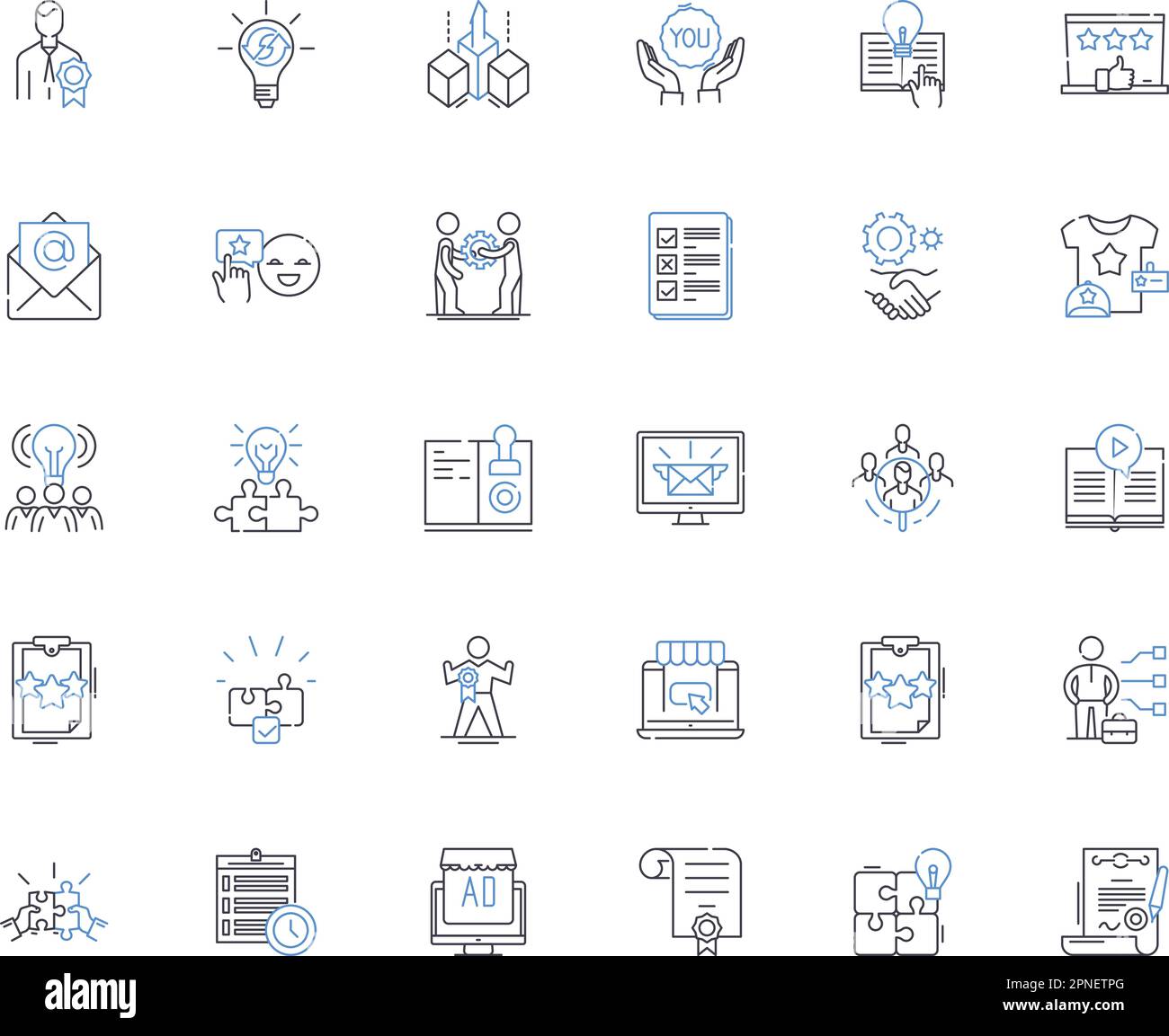Sales tactics line icons collection. Persuasion, Negotiation ...