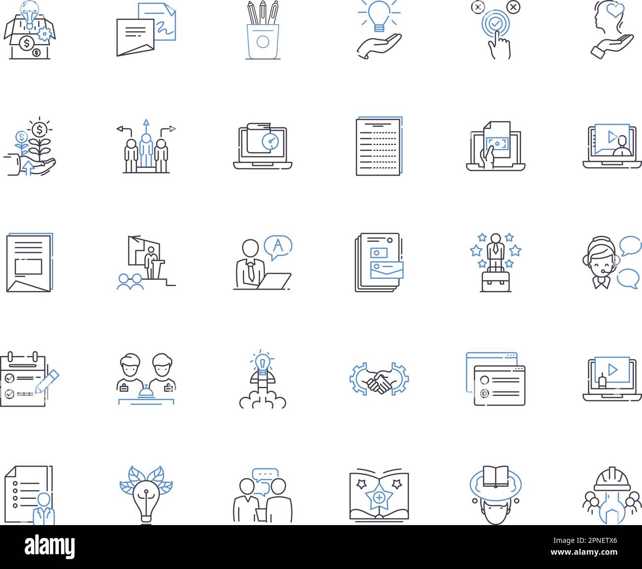 Brand researching line icons collection. Market, Competitor, Strategy ...