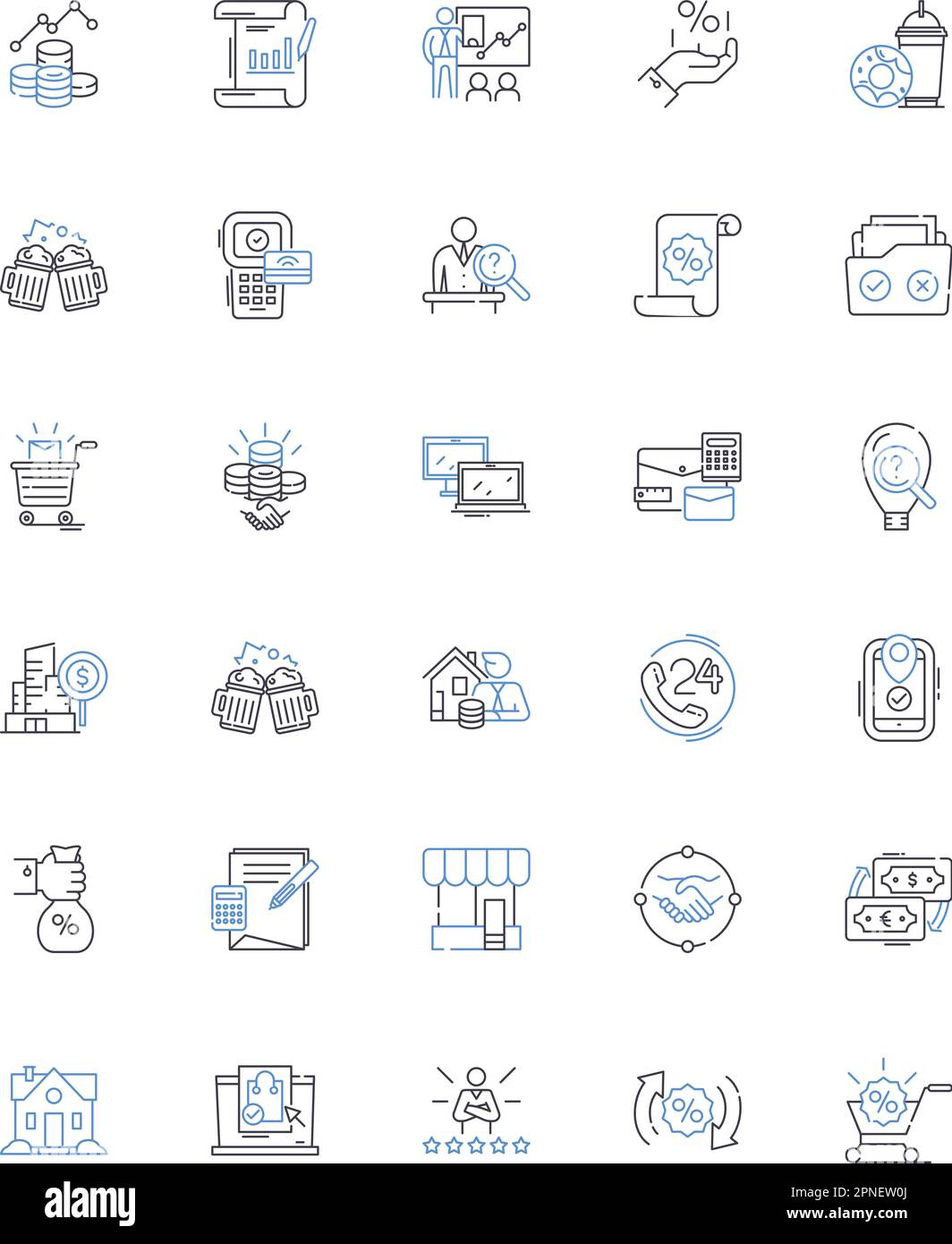 Income and revenue line icons collection. Earnings, Profit, Sales ...