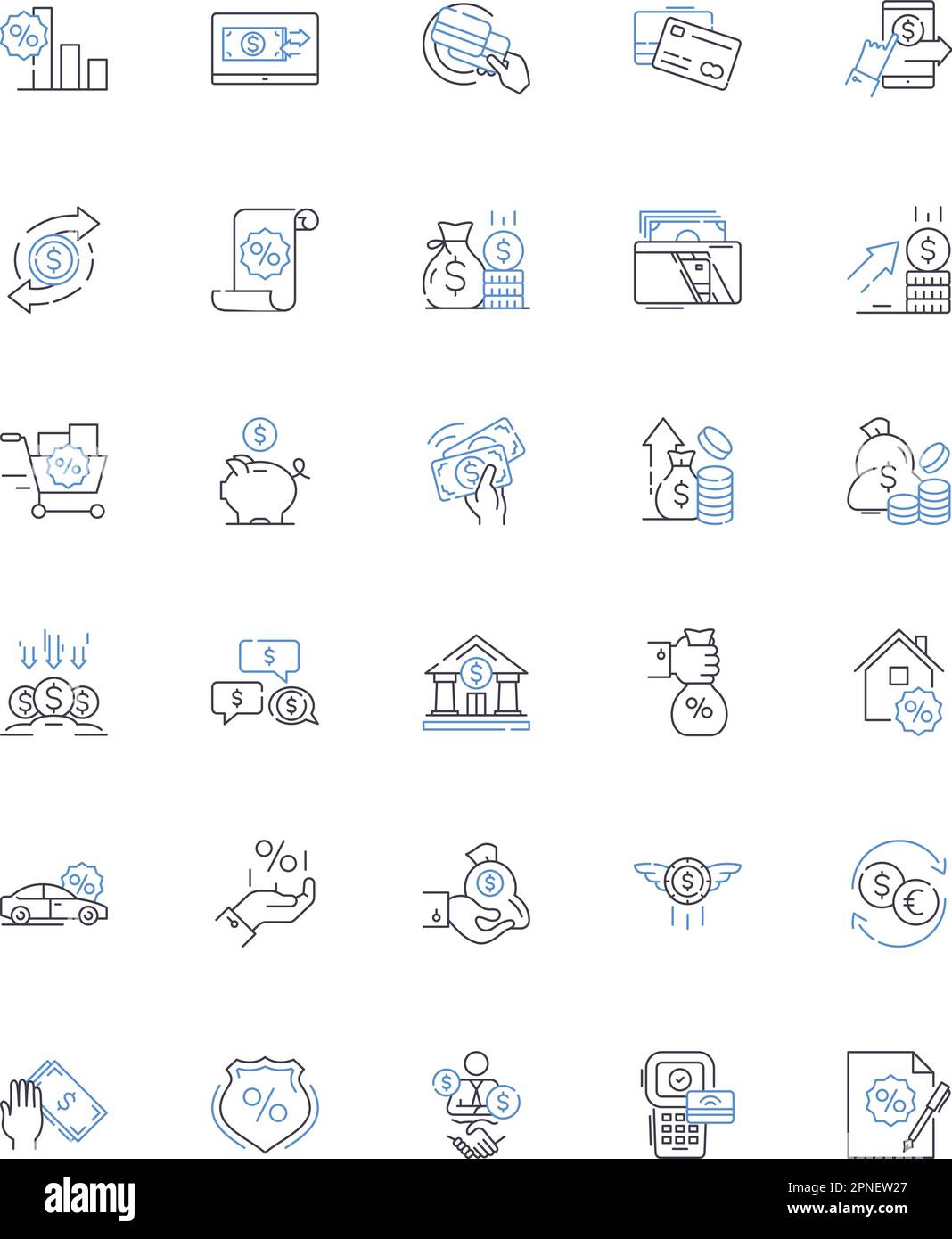 Revenue stream line icons collection. Profit, Sales, Income, Cash ...
