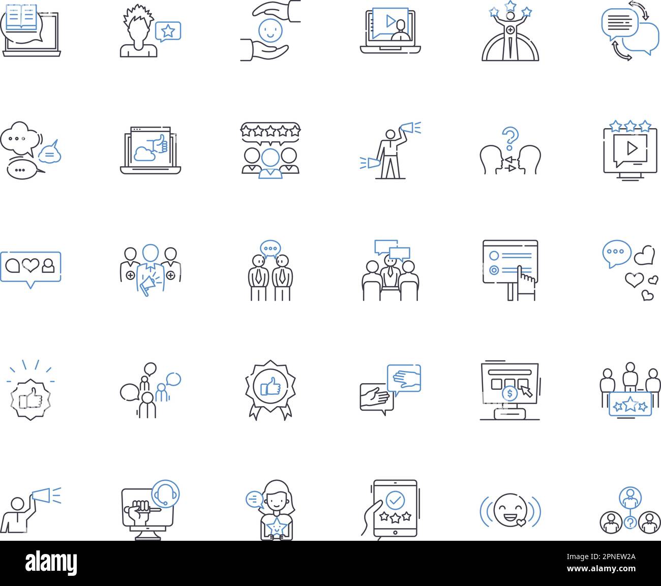 Assessments line icons collection. Evaluations, Measurements ...