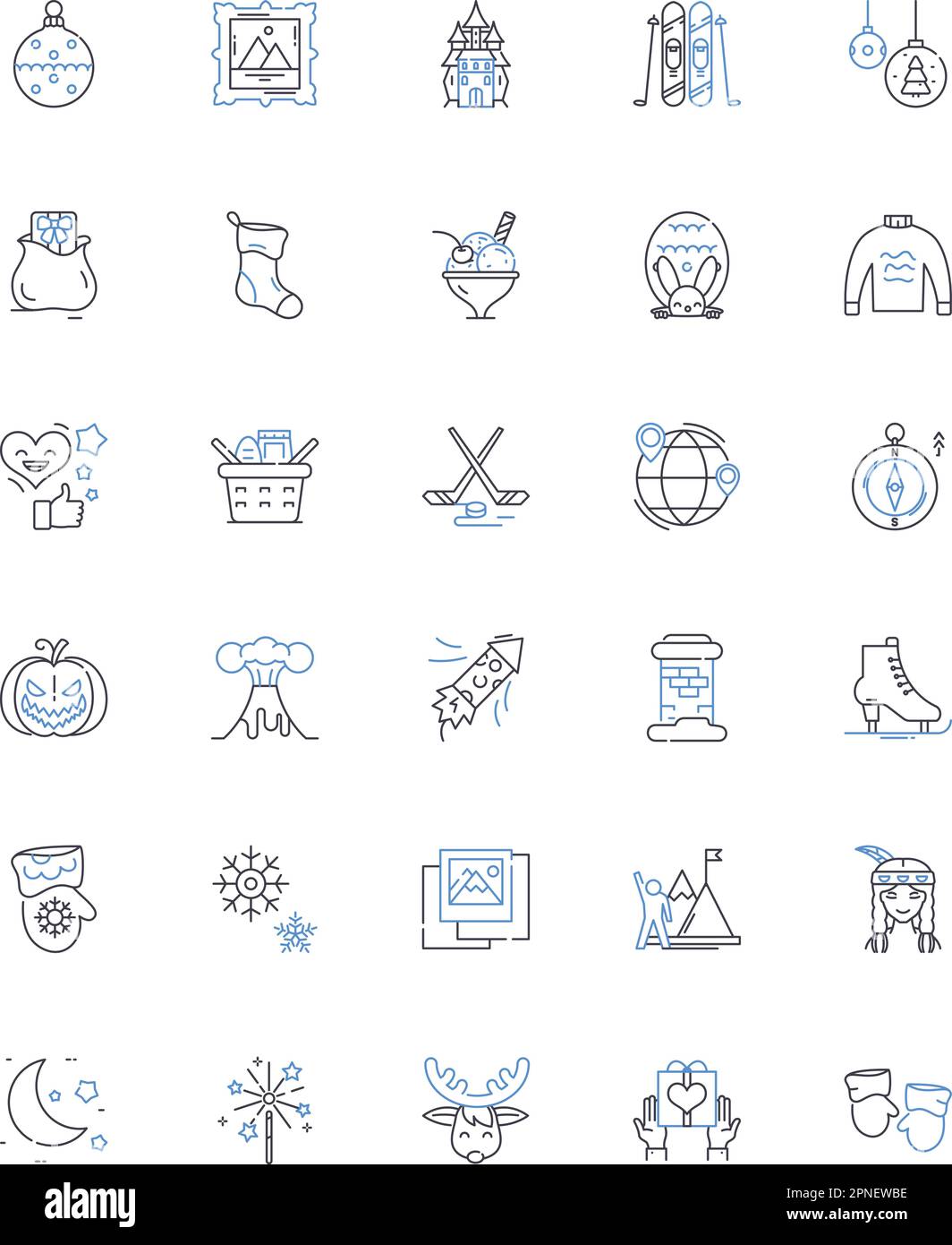 Festive season line icons collection. Celebrate, Joyful, Merriment ...