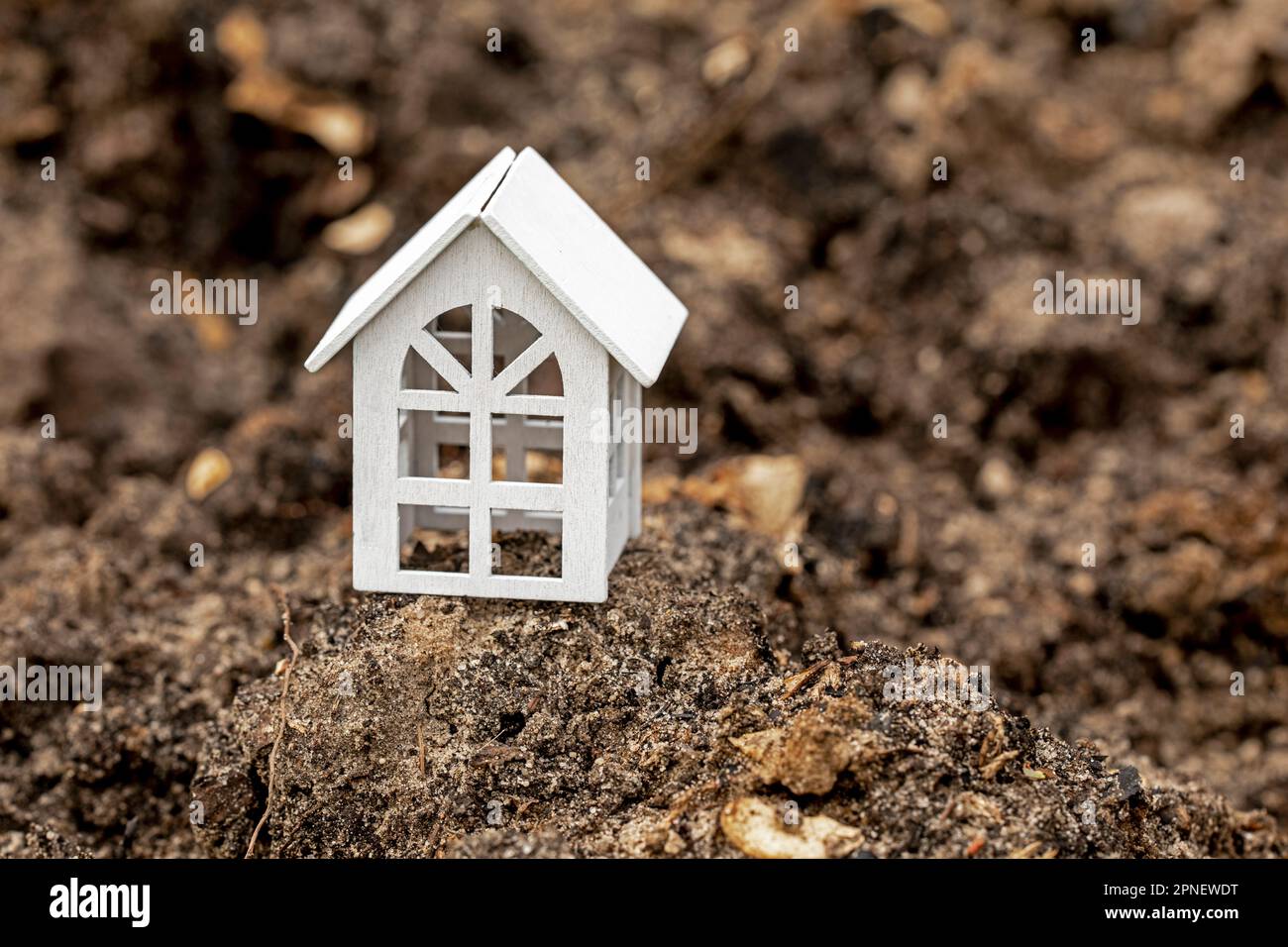 small white house on high ground. Real estate, horizontal Stock Photo ...