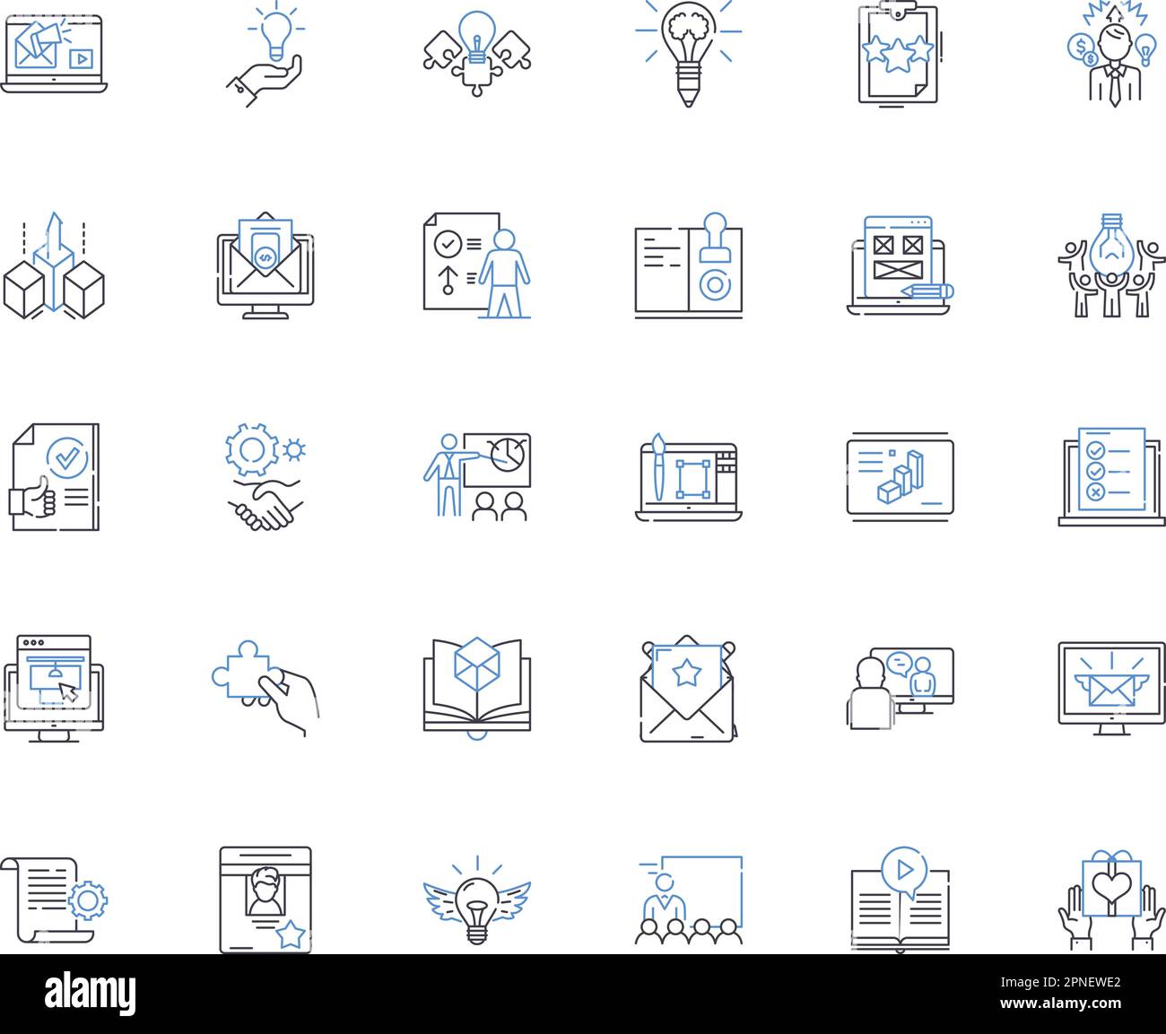Advertising scheme line icons collection. Promotions, Marketing, Ads ...