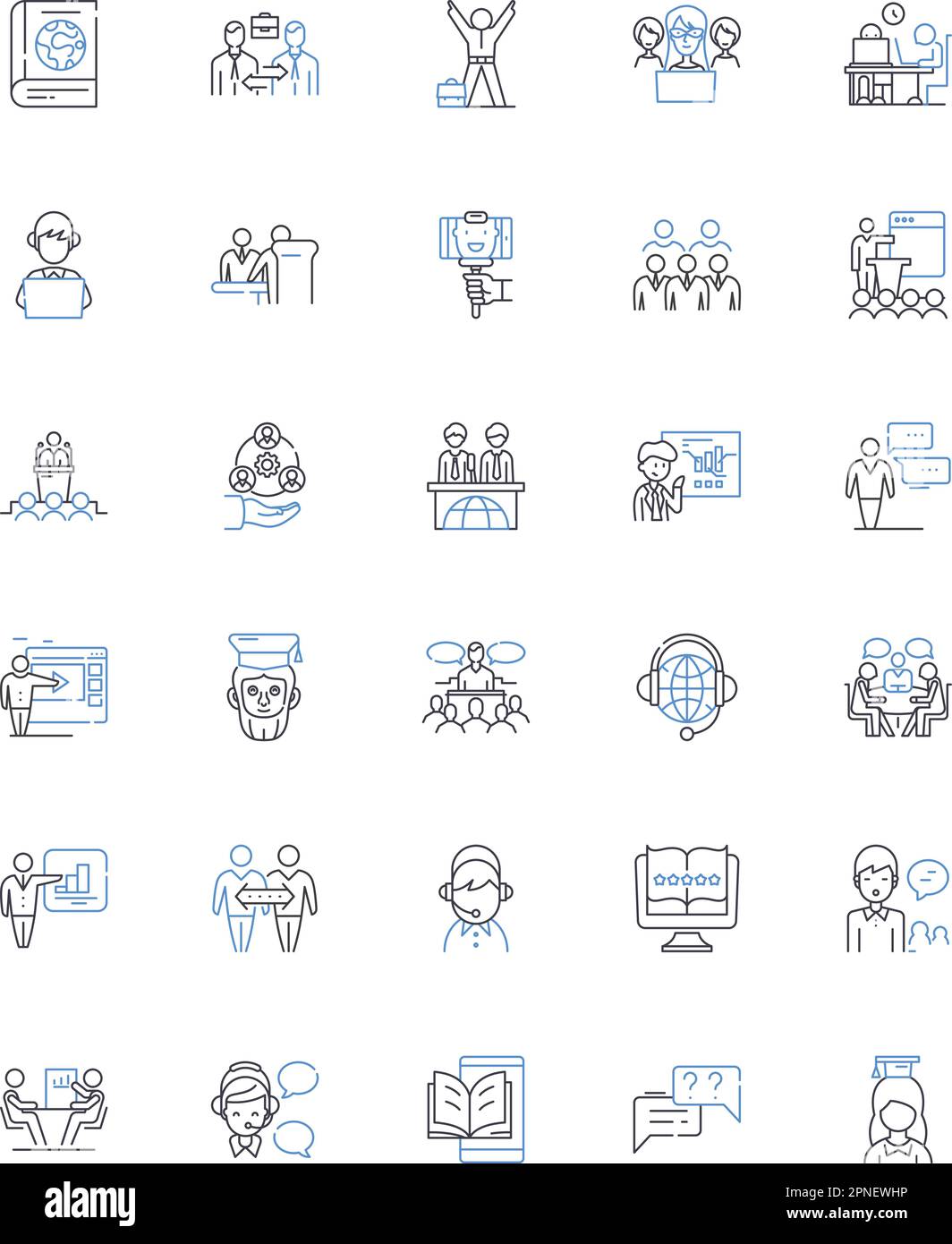 Mentoring line icons collection. Guidance, Coaching, Support, Encouragement, Teaching ...