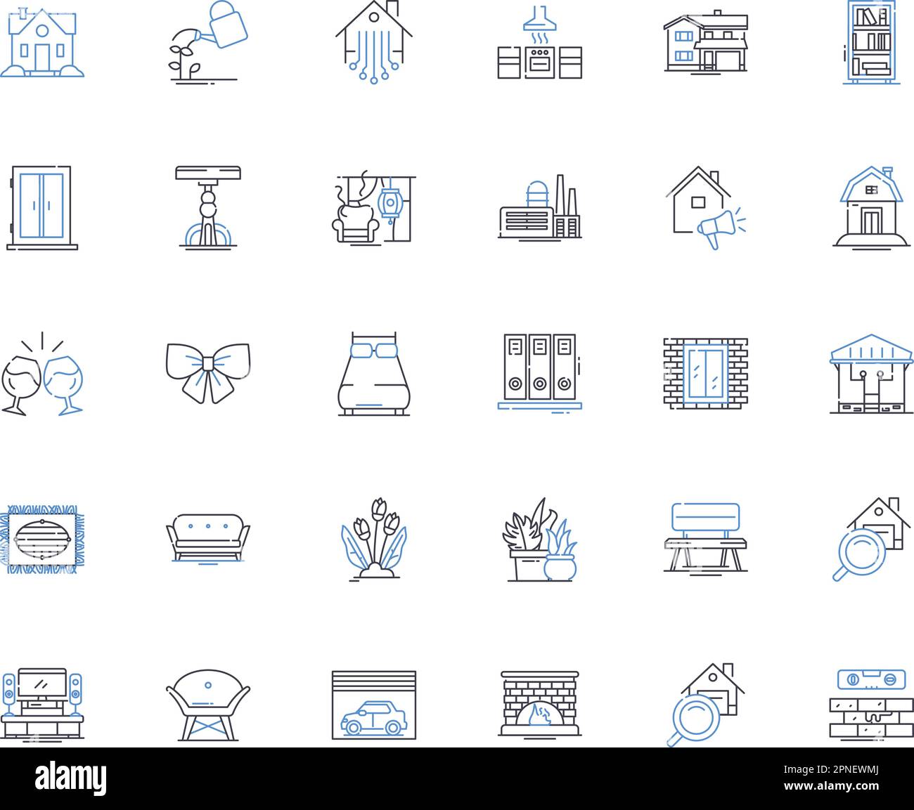 Shelter and house line icons collection. Home, Refuge, Abode, Domicile ...