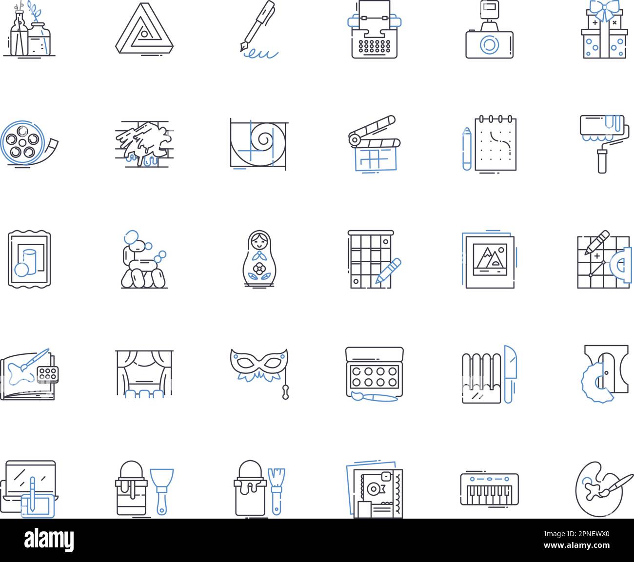 Innovative profession line icons collection. Disruptive, Piering ...