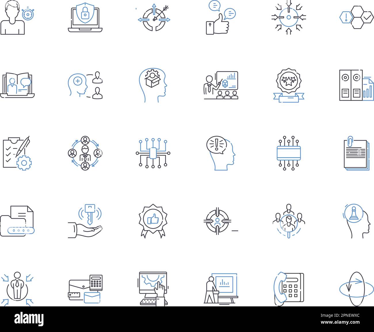 Commercial alliances line icons collection. Strategic, Partnership ...