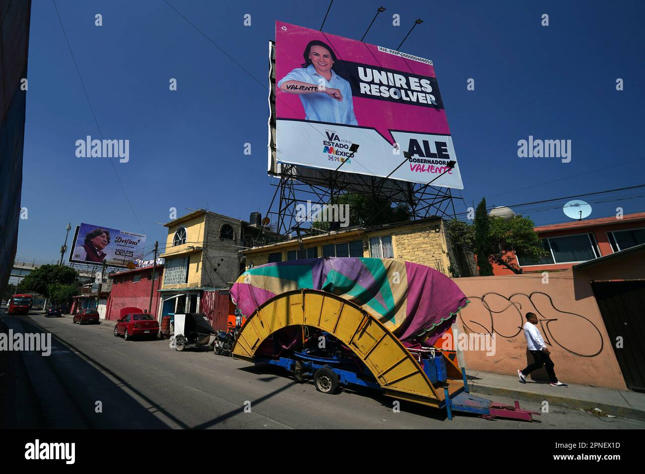 Billboards of Alejandra del Moral, PRI-PAN-PRD coalition candidate for ...