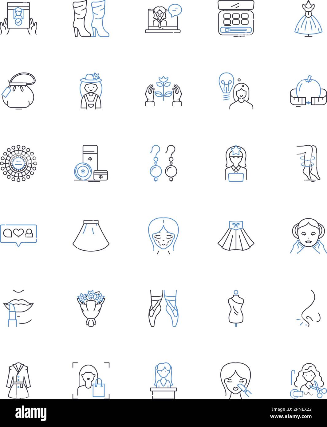Damsels line icons collection. Rescue, Maiden, Distress, Vulnerable ...