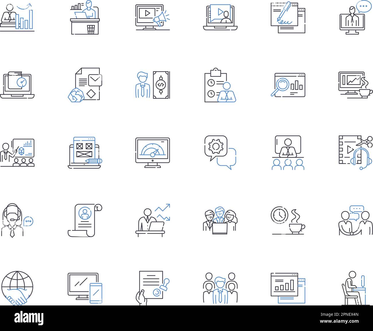 Supervision line icons collection. Oversight, Management, Control, Direction, Guidance ...
