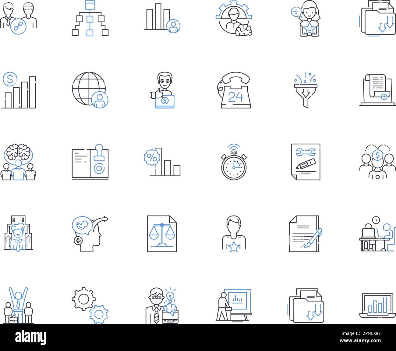 Information Management Line Icons Collection Data Intelligence
