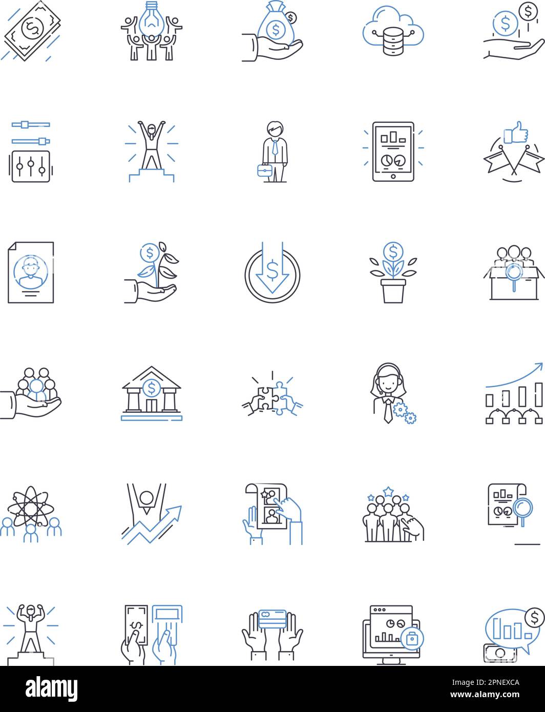 Performance Rate Line Icons Collection Evaluation Efficiency