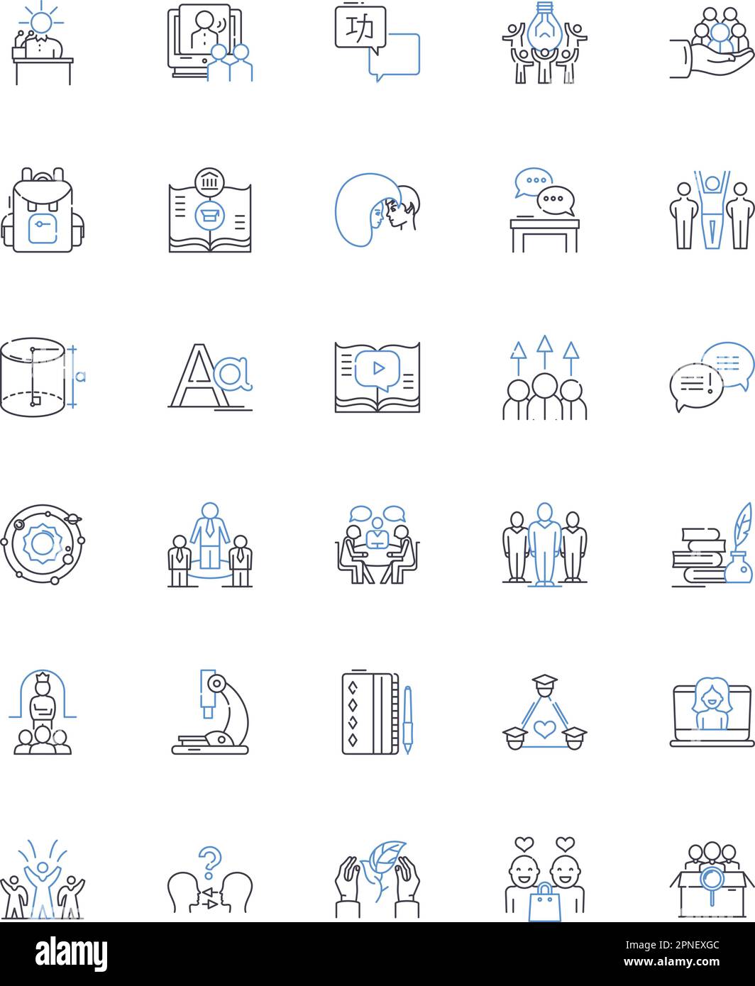 Guiding Trainees Line Icons Collection Mentorship Coaching
