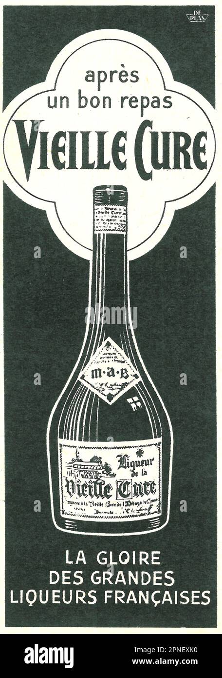 Vieille Cure liquor French print ad, 1951 Stock Photo - Alamy