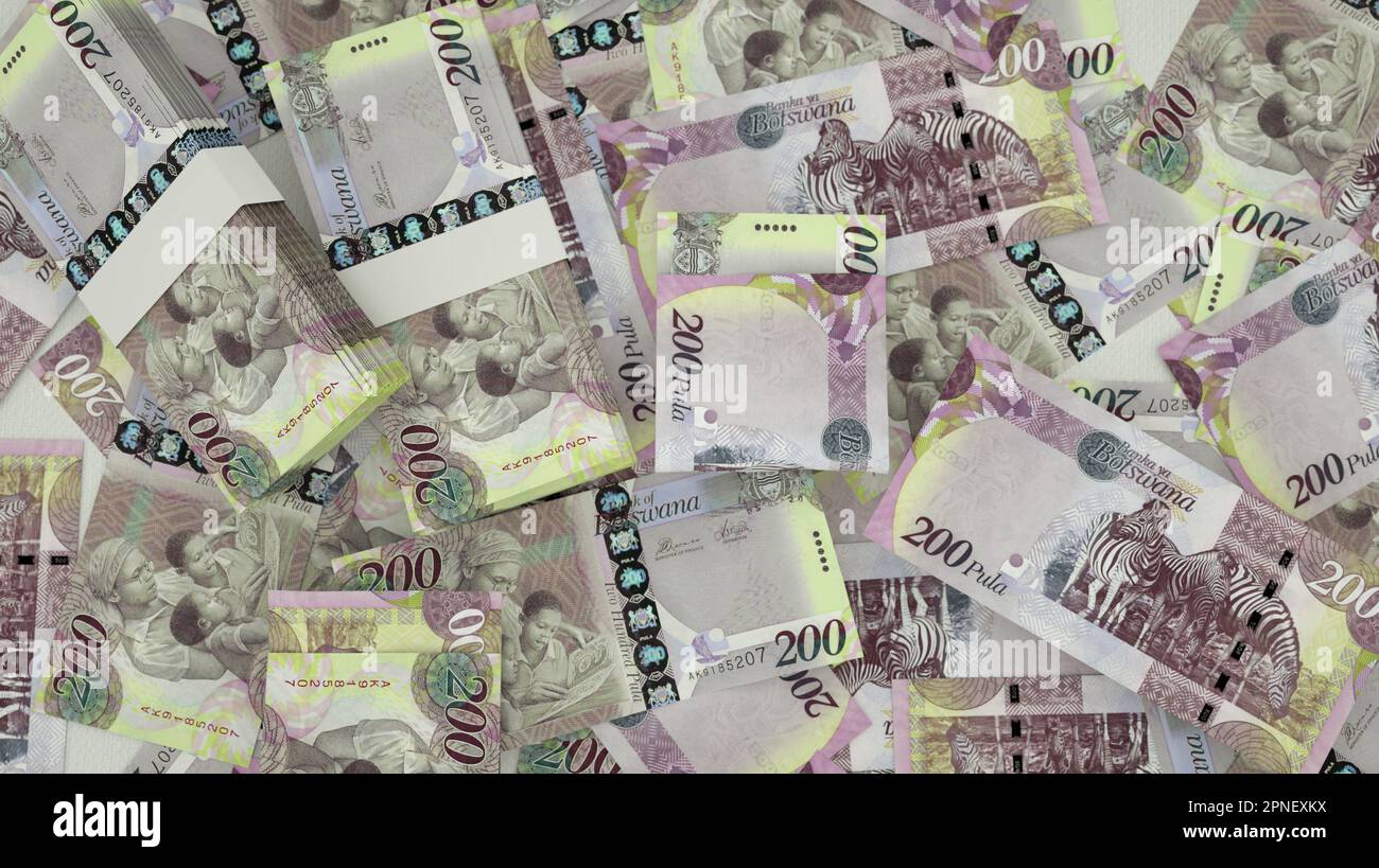 3D rendering of Botswanan Pula notes spread on surface Stock Photo - Alamy