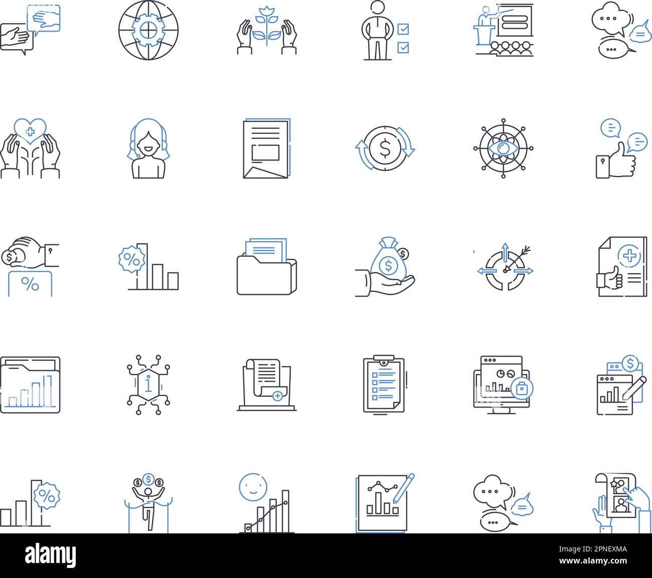 Scrutiny and examination line icons collection. Scrutiny, Examination ...